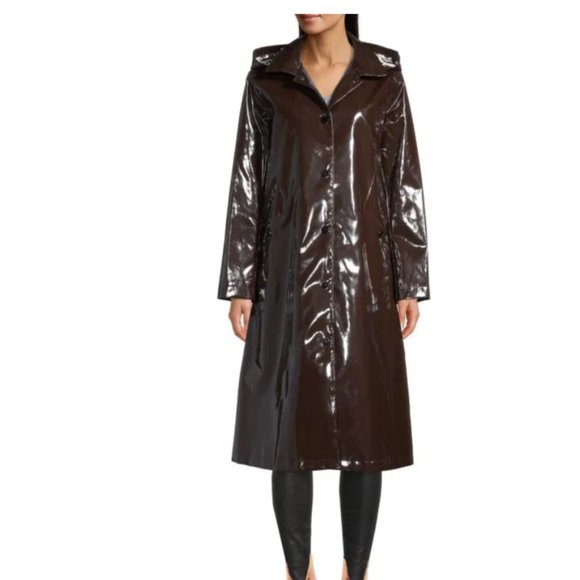 Jane Post | Jackets & Coats | Jane Post Long Hooded Rain Slicker ...